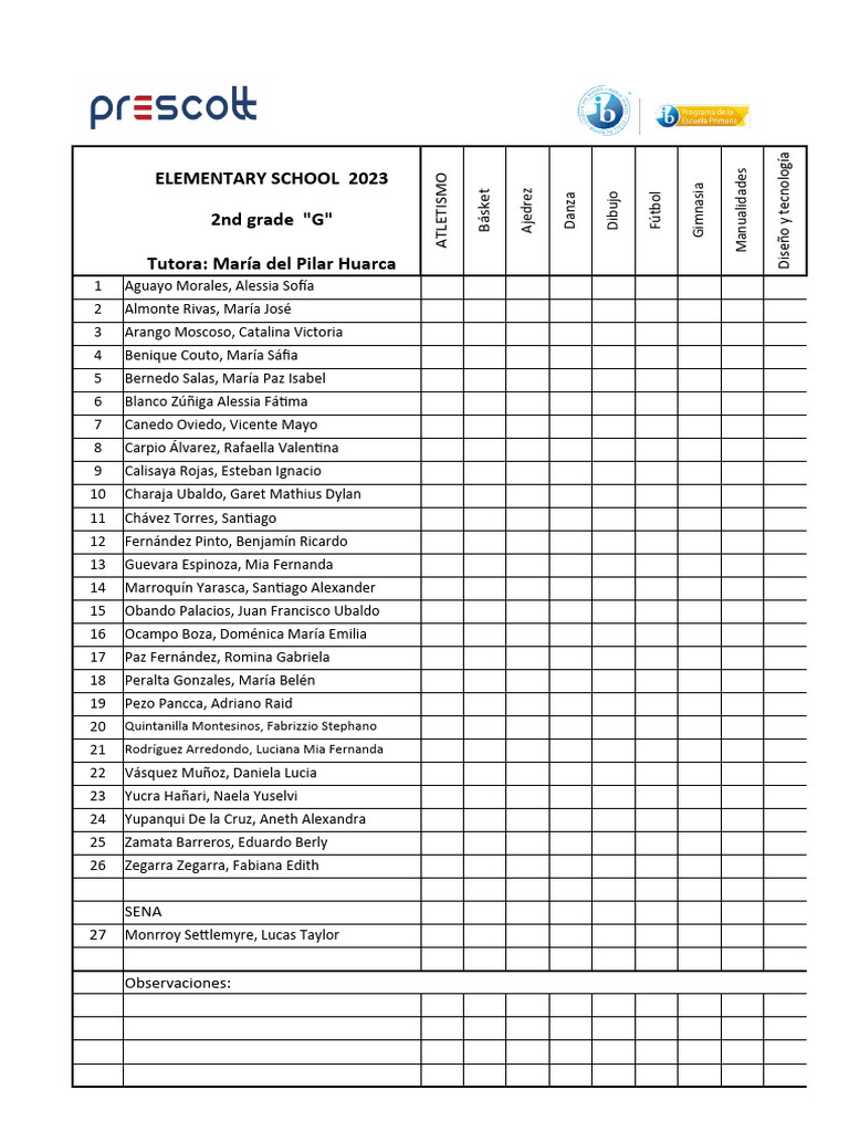 2nd grade 2023 (1)-TALLERES | PDF