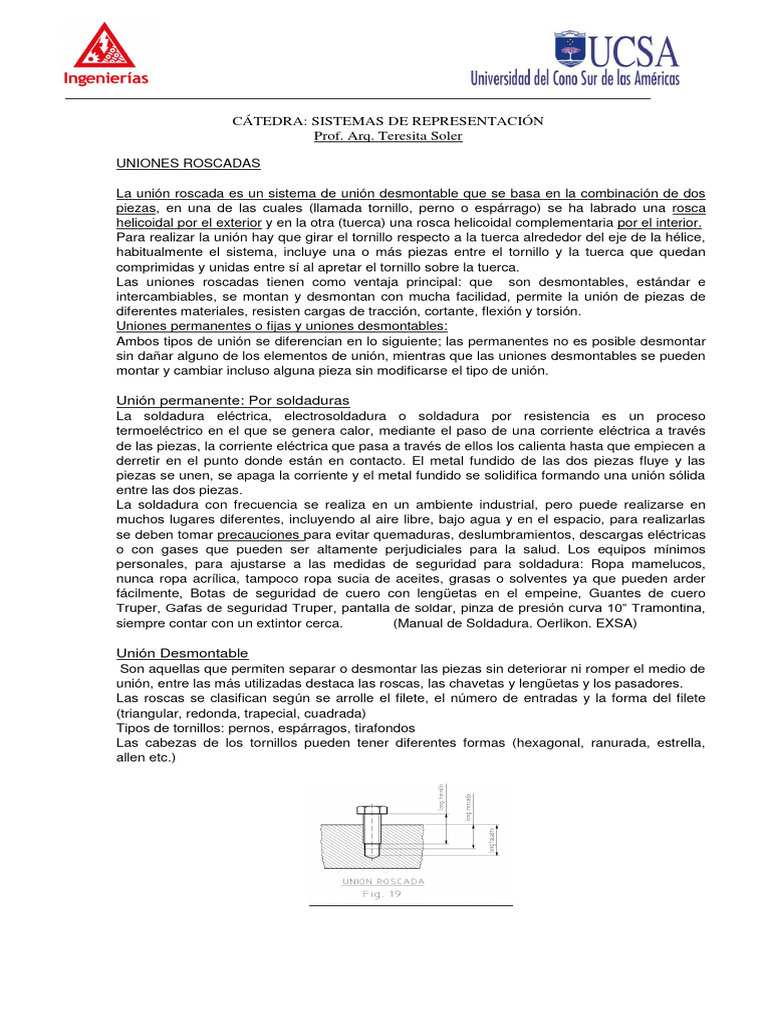 Uniones Roscadas: Tipos y Ventajas | PDF | Tornillo | Soldadura