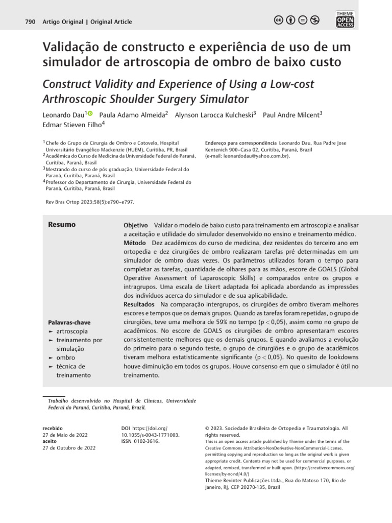 Validação de Constructo e Experiência de Uso de Um | PDF | Remédio