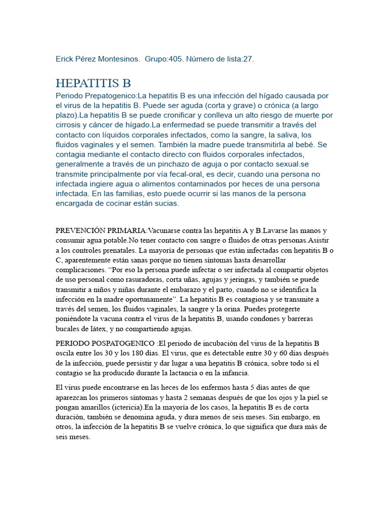 Hepatitis B: Síntomas y Prevención | PDF | Hepatitis | Hepatitis B