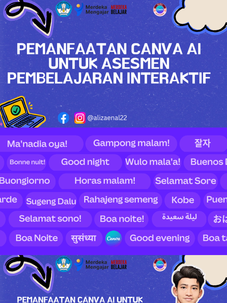 Materi H4 - BELAJAR BERSAMA X CANVA Asesmen Interaktif Canva | PDF