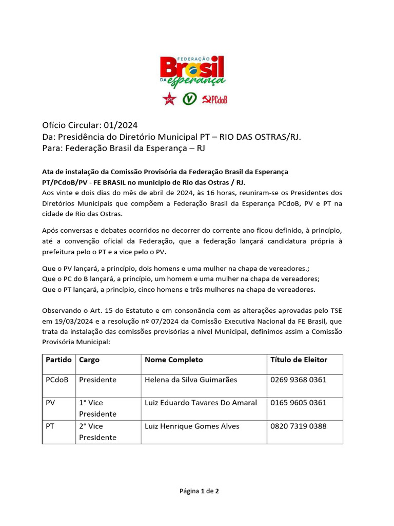 Oficio_Circular-_Ata_de_instalacao_da_Comissao_Provisoria_da_Federacao ... Oficio_Circular-_Ata_de_instalacao_da_Comissao_Provisoria_da_Federacao ...