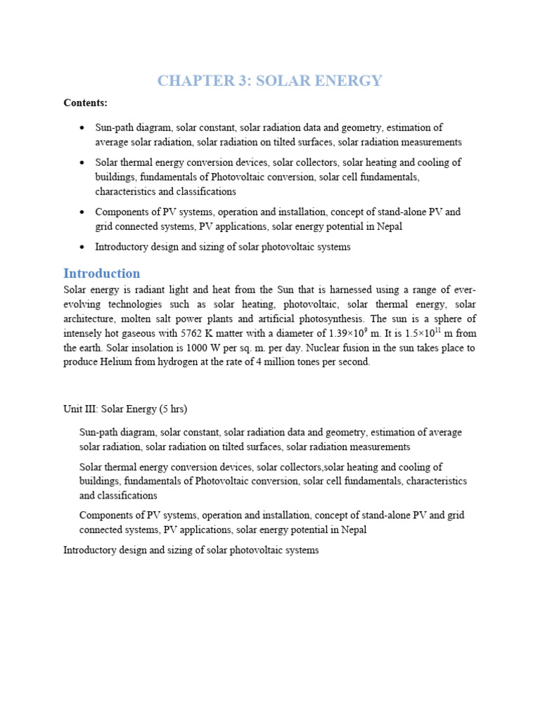 Solar Energy | PDF | Science & Mathematics