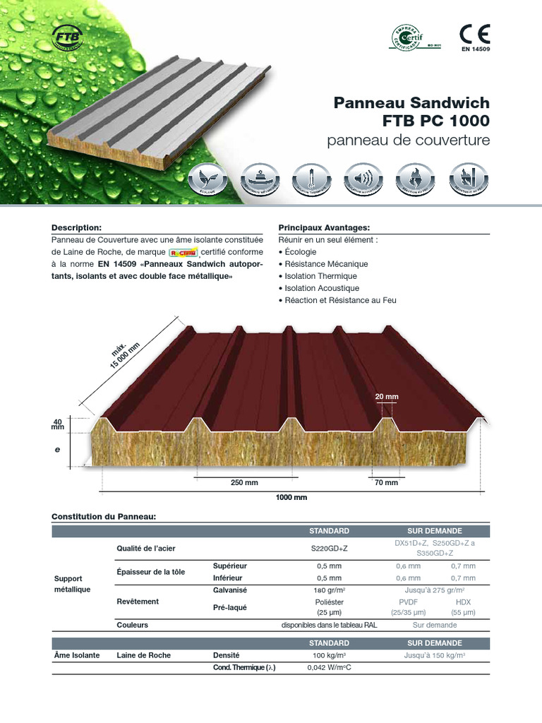 FTB 1000 Toiture | PDF | Métaux | Matériaux de construction