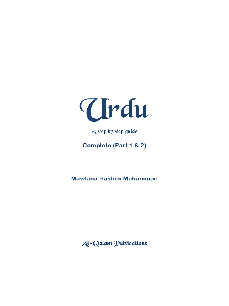Urdu A Step by Step Guide | PDF | Verb | Subject (Grammar)