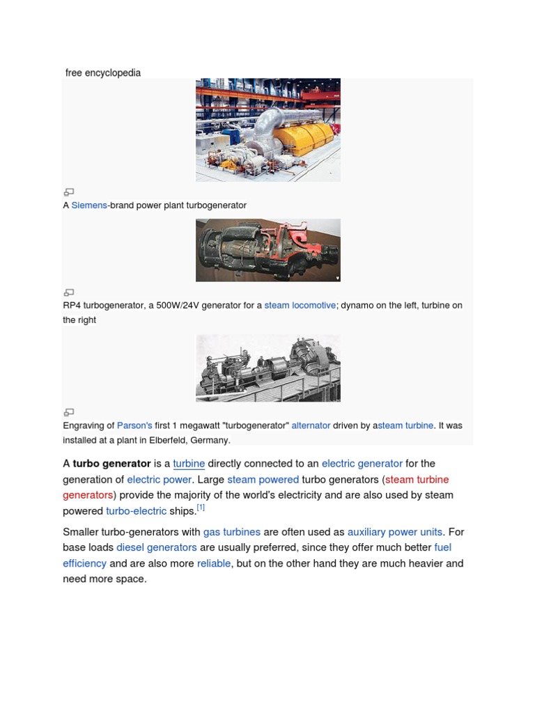 An Overview of Turbo Generators: Their History, Types, Applications and ...