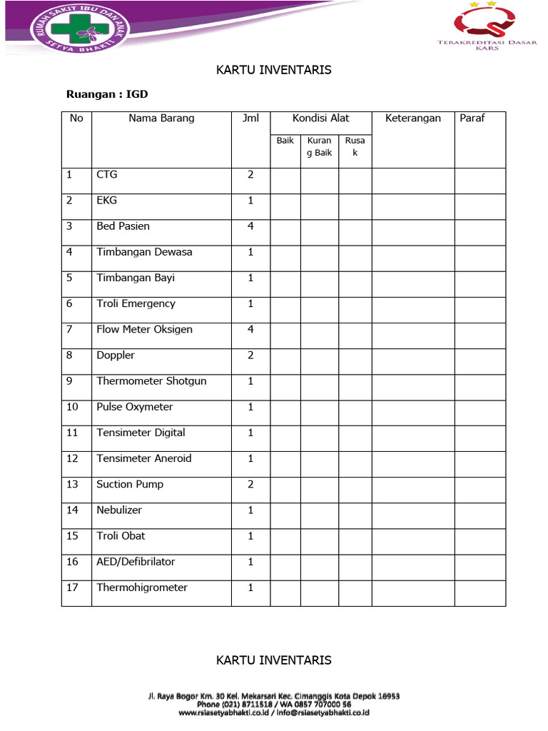 Kartu Inventaris | PDF