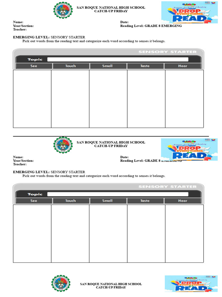 Catch-Up Worksheet Week 6 March 15 | PDF | Writing | Semiotics