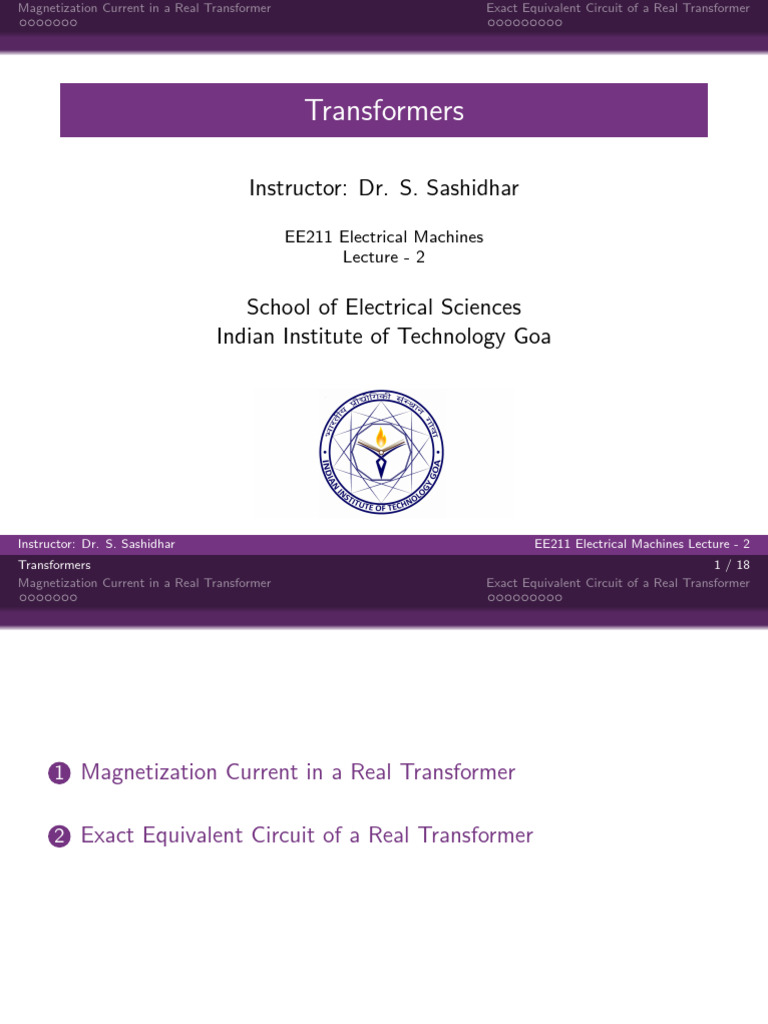 Lecture 2 | PDF | Transformer | Inductor