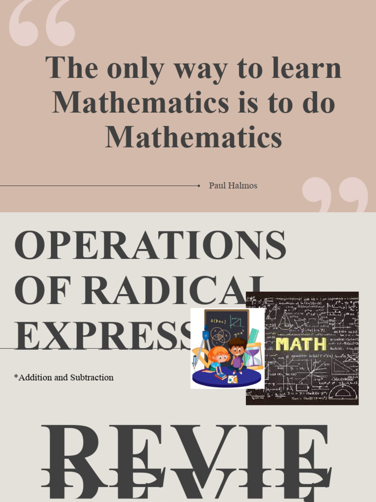 Operations of Radical Expression | PDF | Mathematics
