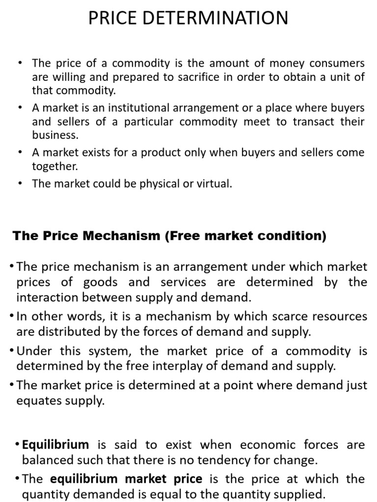 PRICE DETERMINATION - Revised-1 | PDF | Economic Equilibrium | Supply ...