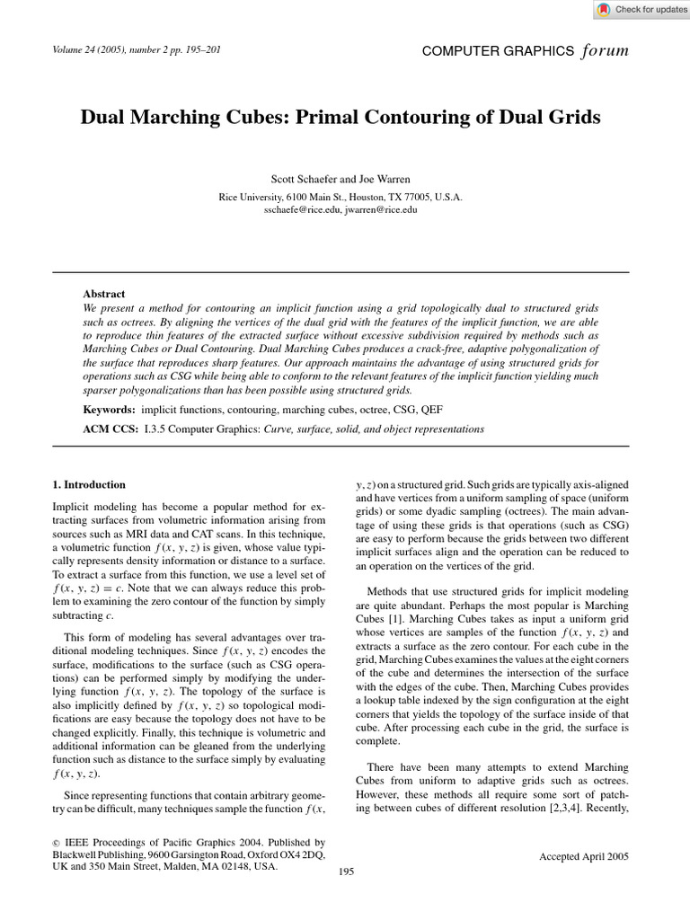 Computer Graphics Forum - 2005 - Schaefer - Dual Marching Cubes Primal Contouring of Dual Grids ...
