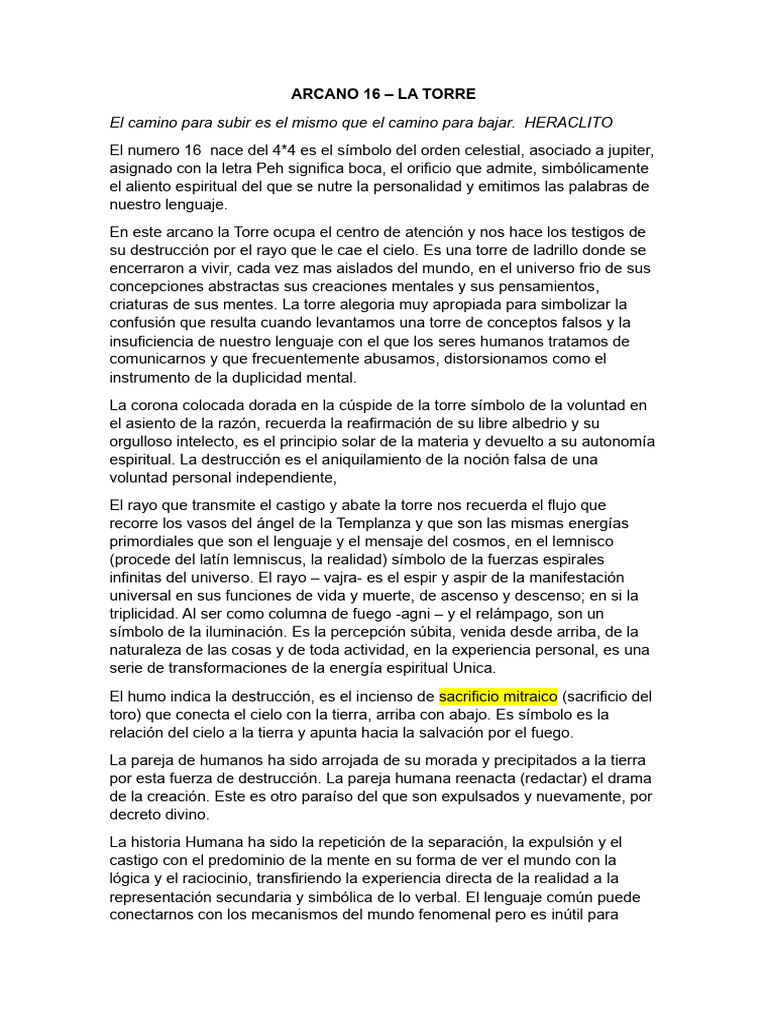 Arcano 16 | PDF | Relámpago | Razón
