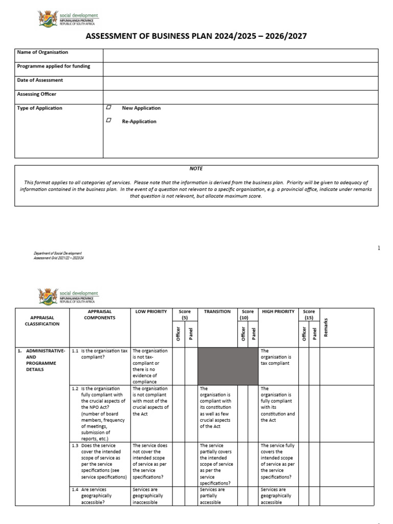 Assessment Grid 2024-2026 (2) - 1 | PDF | Infrastructure | Evaluation