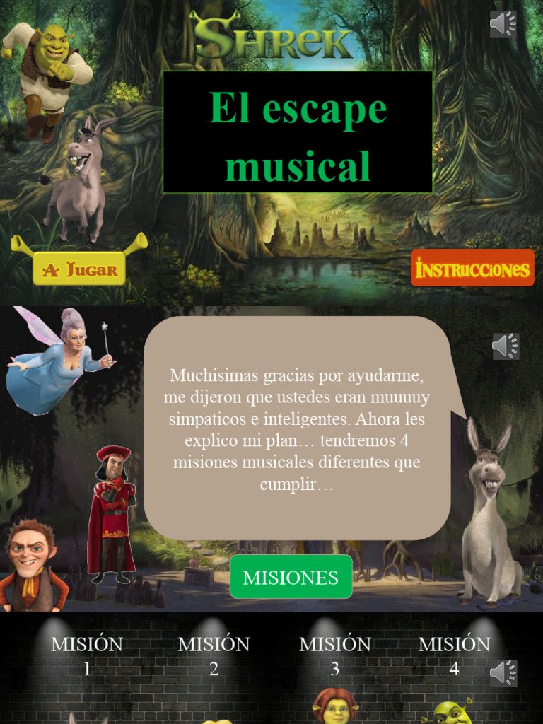 Escape Musical con Shrek | PDF | Artes del Lenguaje y Comunicación ...