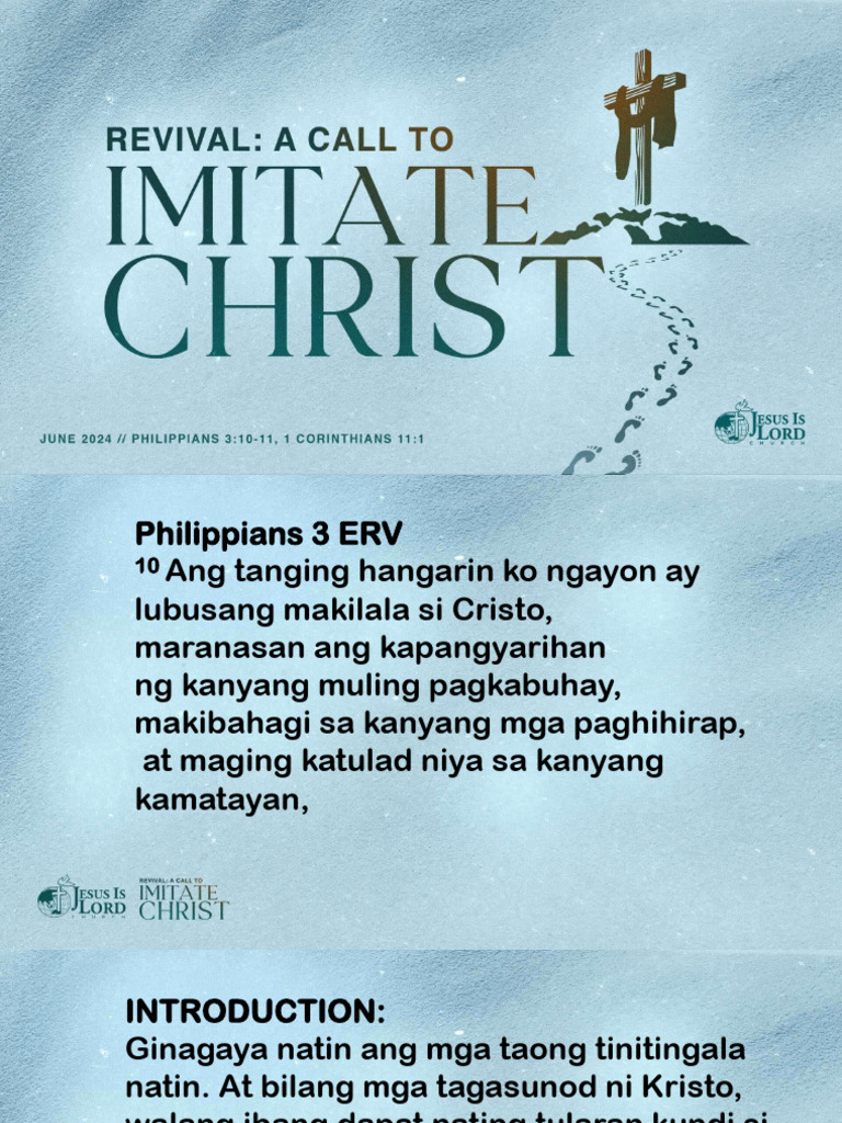 6 1 2024 Revival A Call To Imitate Christ - Final | PDF