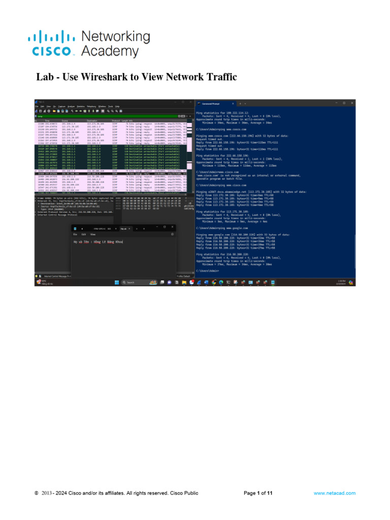 3.7.10 Lab - Use Wireshark To View Network Traffic | PDF | Computer ... 3.7.10 Lab - Use Wireshark To View Network Traffic | PDF | Computer ...