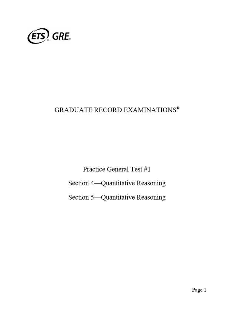 Gre Screen Reader Practice Test 1 Quant | PDF | Cartesian Coordinate ...
