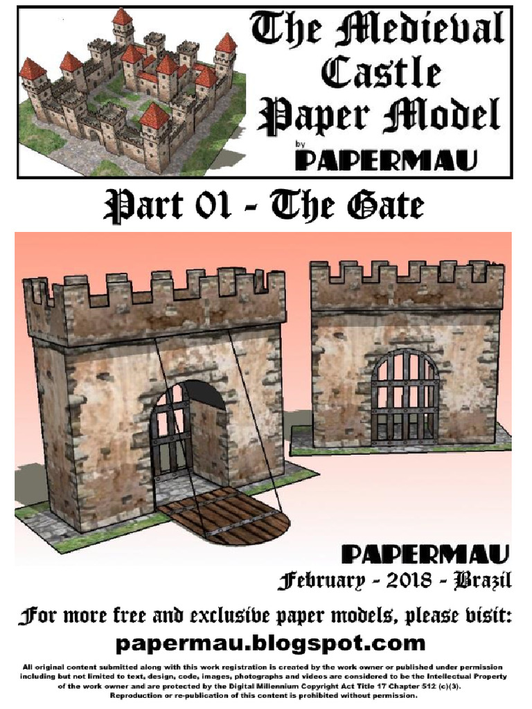 Medieval Castel Paper Model by Papermau Part 01 A4 | PDF