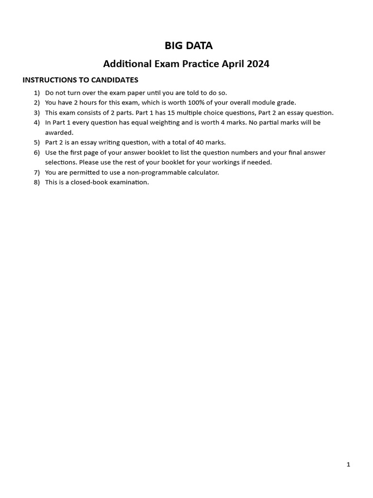 Additional-Exam-Practice-1-April-2024 | PDF | Sampling (Statistics ...