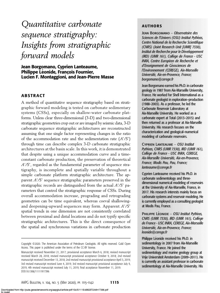 Quantitative Carbonate Sequence Stratigraphy - Insight From ...