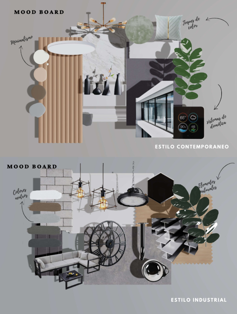 MOOD BOARD - Estilos Contemporaneo e Industrial - Cesia - Compressed | PDF