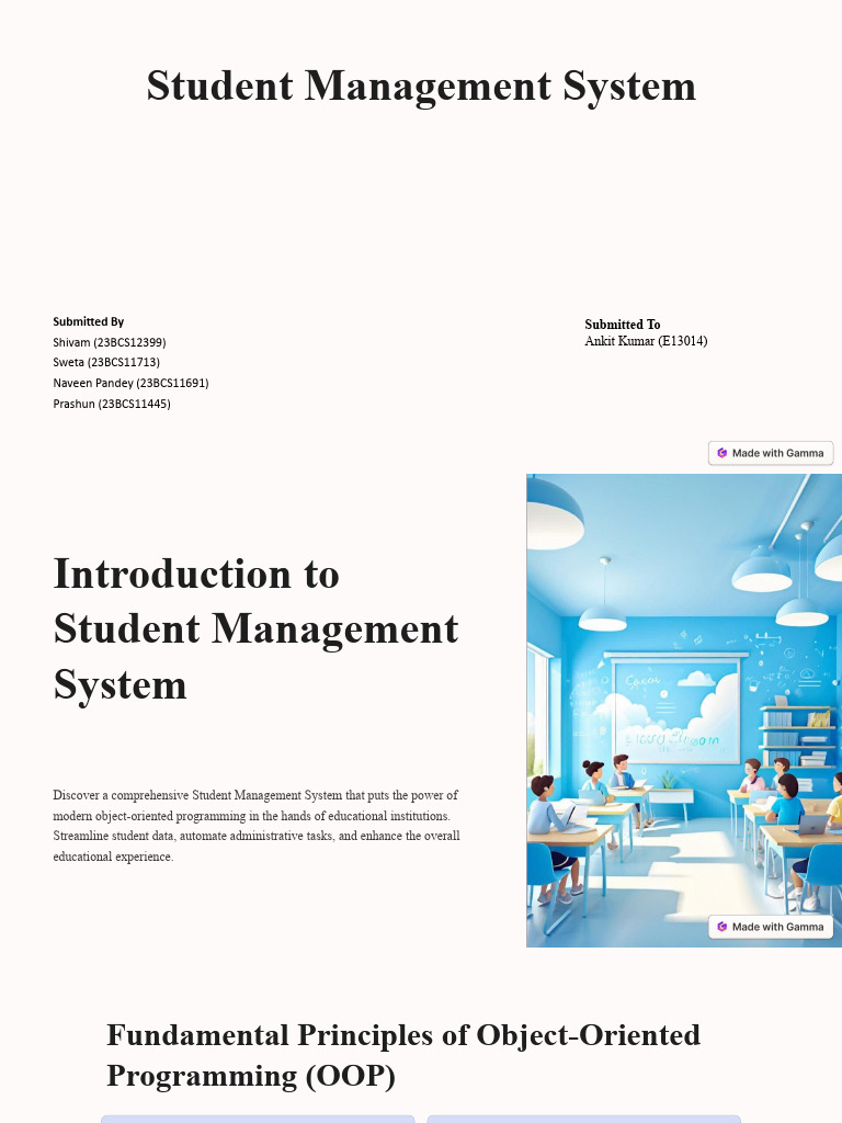 Introduction To Student Management System | PDF | Object Oriented Programming | Inheritance ...