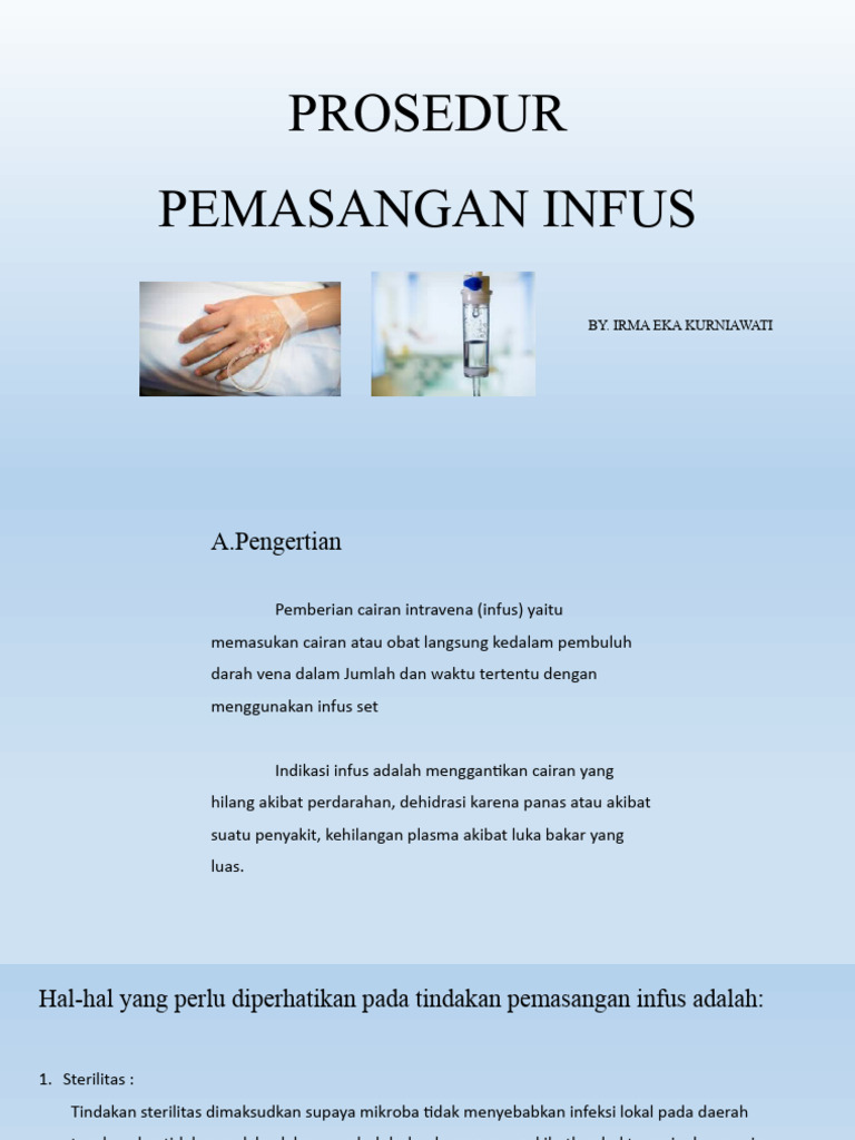 Prosedur Pemasangan Infus Steril | PDF