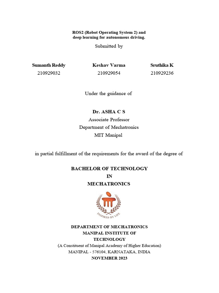 ROS2 Project | PDF | Deep Learning | Robotics