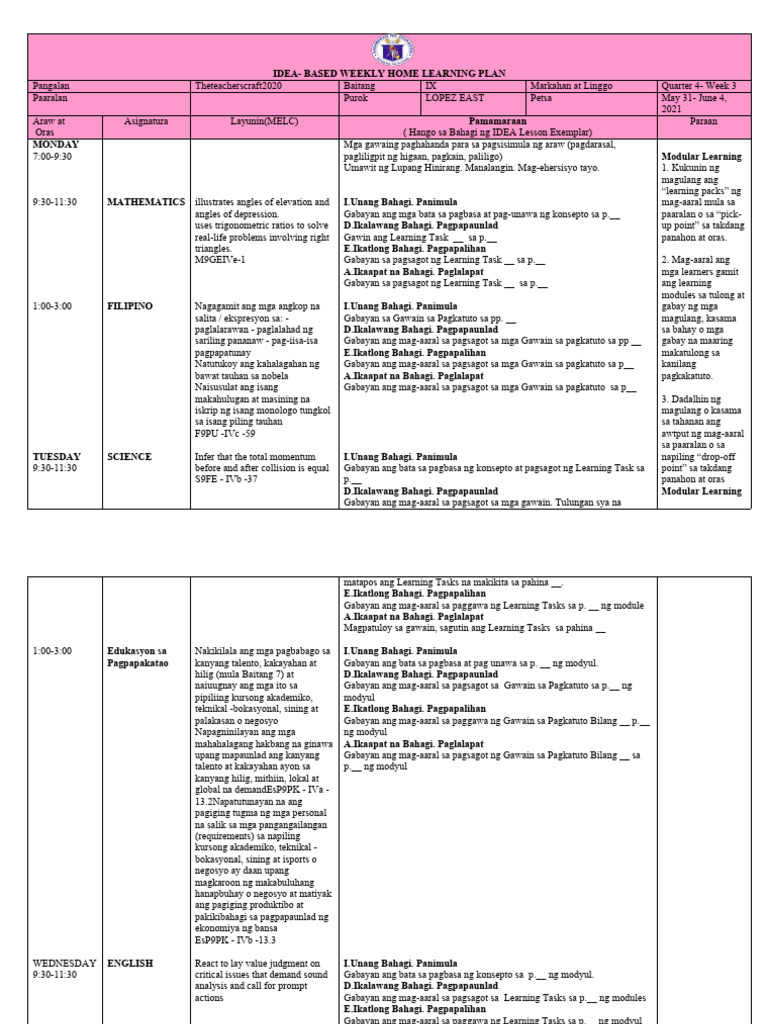 WHLP GR9 Q4 w3 | PDF