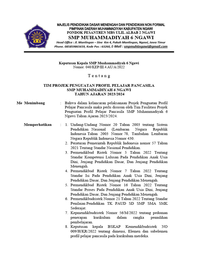 SK Tim Projek 2023 2024 | PDF