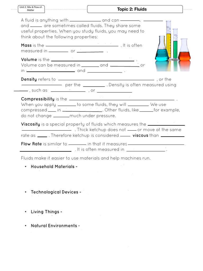 Unit 2 - Topic 2: Fluids | Download Free PDF | Litre | Volume