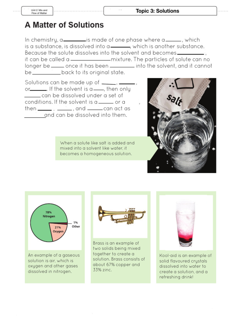Unit 2-Topic 3: Solutions | PDF