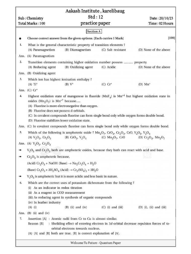 D and F Block Practice Sheets with Answer Key MR Batch | PDF