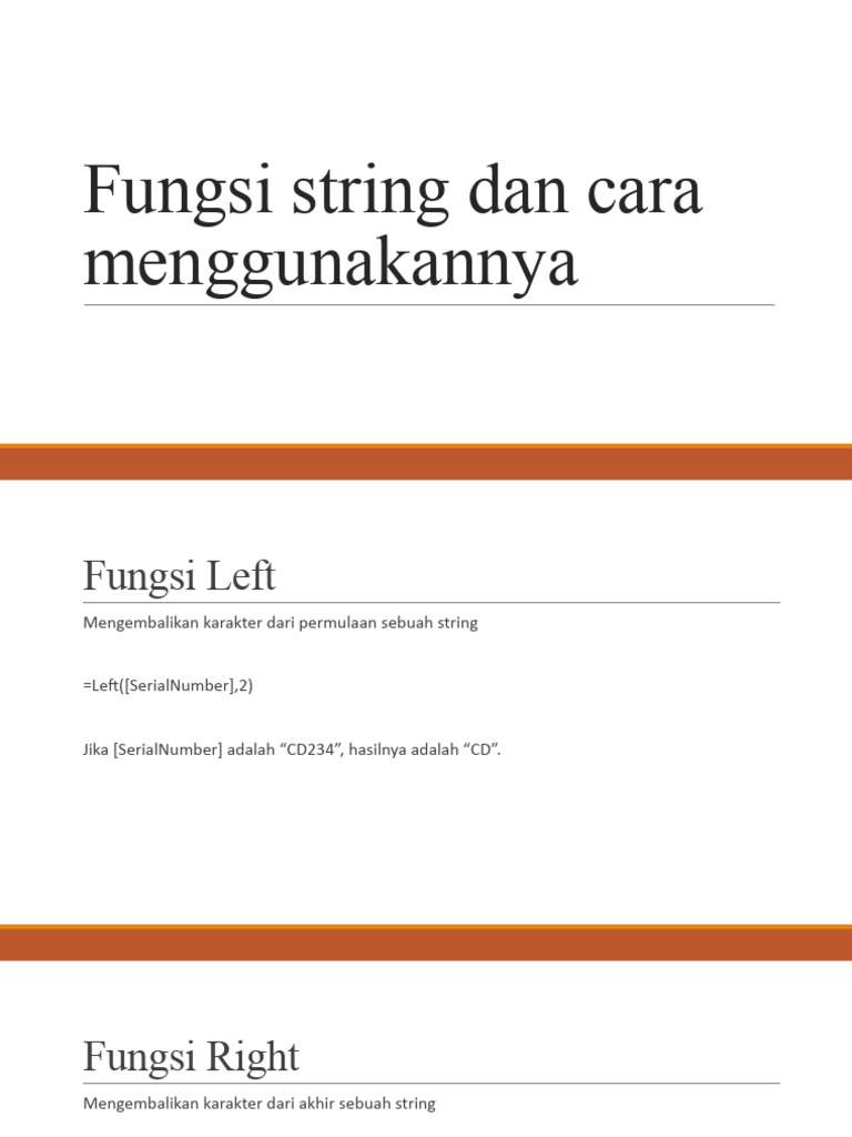 Fungsi String Dan Cara Menggunakannya | PDF
