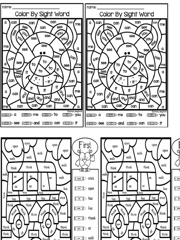Color by Sight Words | PDF