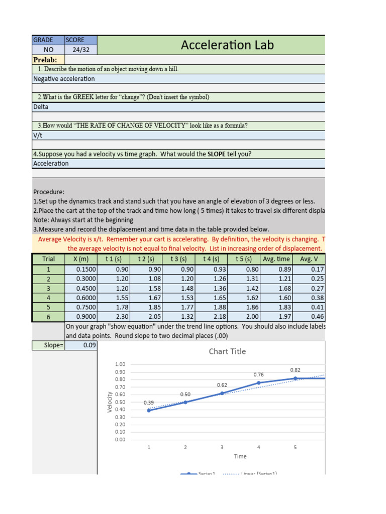 Acceleration Lab | PDF | Velocity | Acceleration