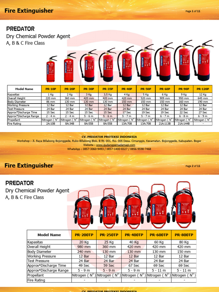 Fire Extinguisher Specifications | PDF | Industrial Processes ...