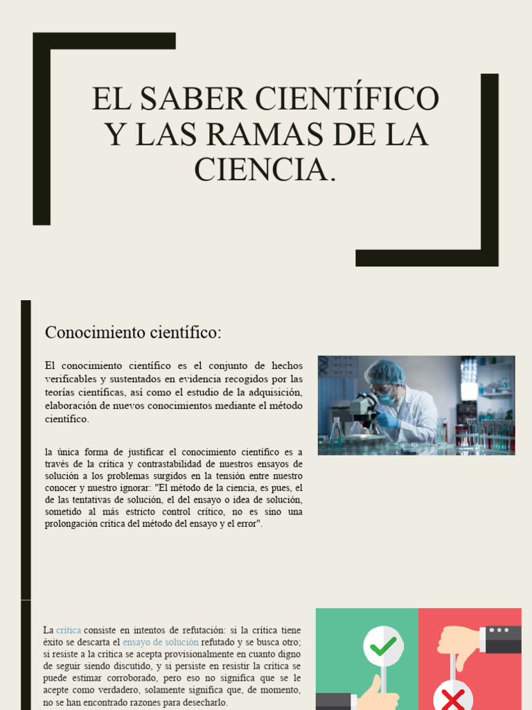 El Saber Científico y Las Ramas de La | PDF | Conocimiento | Science