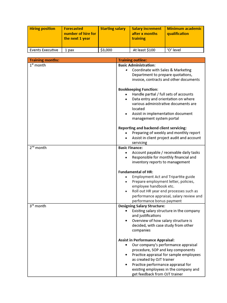 Training outline example | Download Free PDF | Project Management | Performance Appraisal