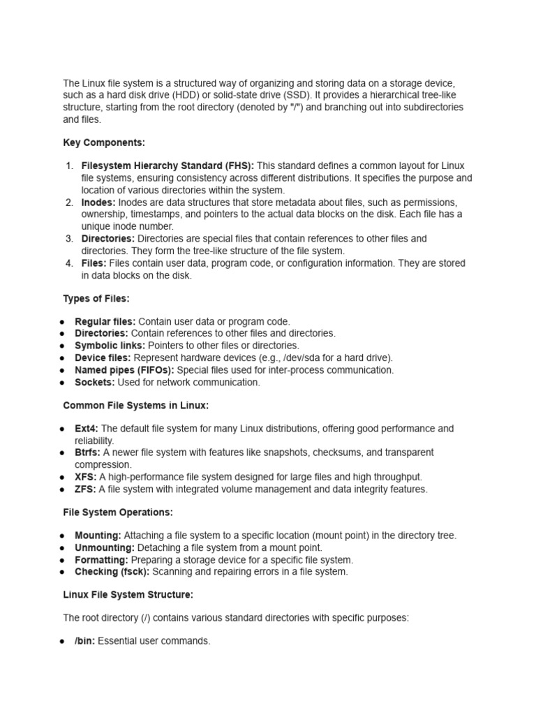 Explain Linux File System in Detail. | PDF | File System | Computer File