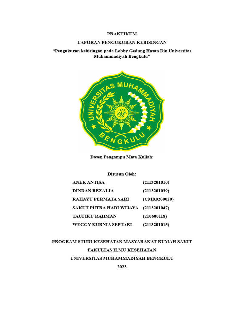 Laporan Pengukuran Kebisingan | PDF | Sains & Matematika