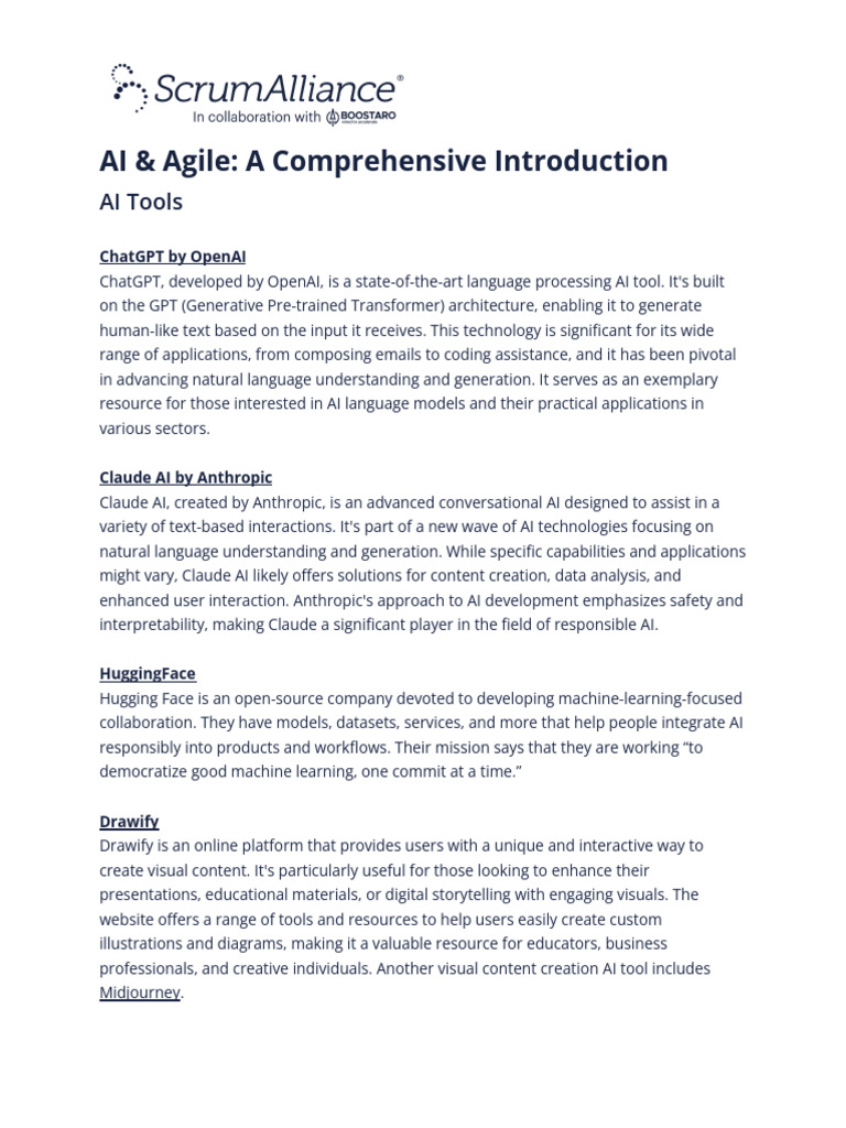 AI & Agility - AI Tools | PDF | Artificial Intelligence | Intelligence ...