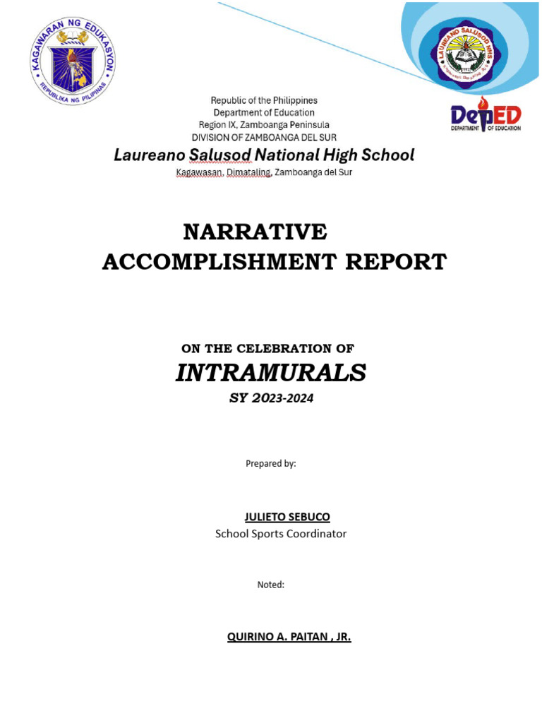 Narrative Report in Intrams - Compress | PDF | Sports