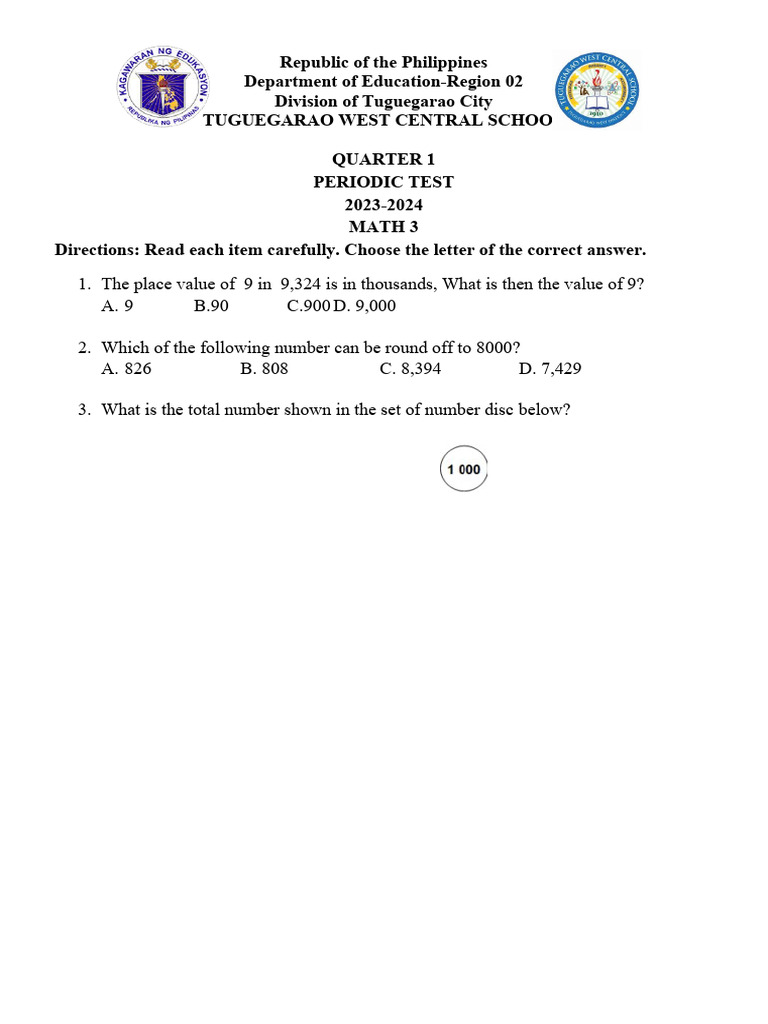 Q1 1st Periodic Test | PDF