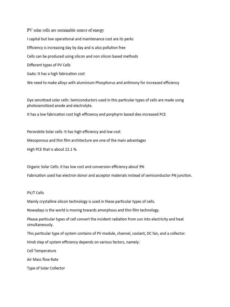 PV Cell Final Synopsis Summary by Yeash | PDF | Photovoltaics | Solar Cell