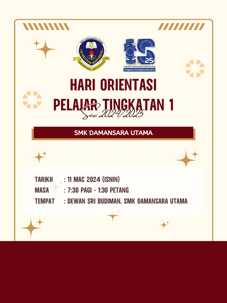Buku Program - Hari Orientasi Tingkatan 1 | PDF