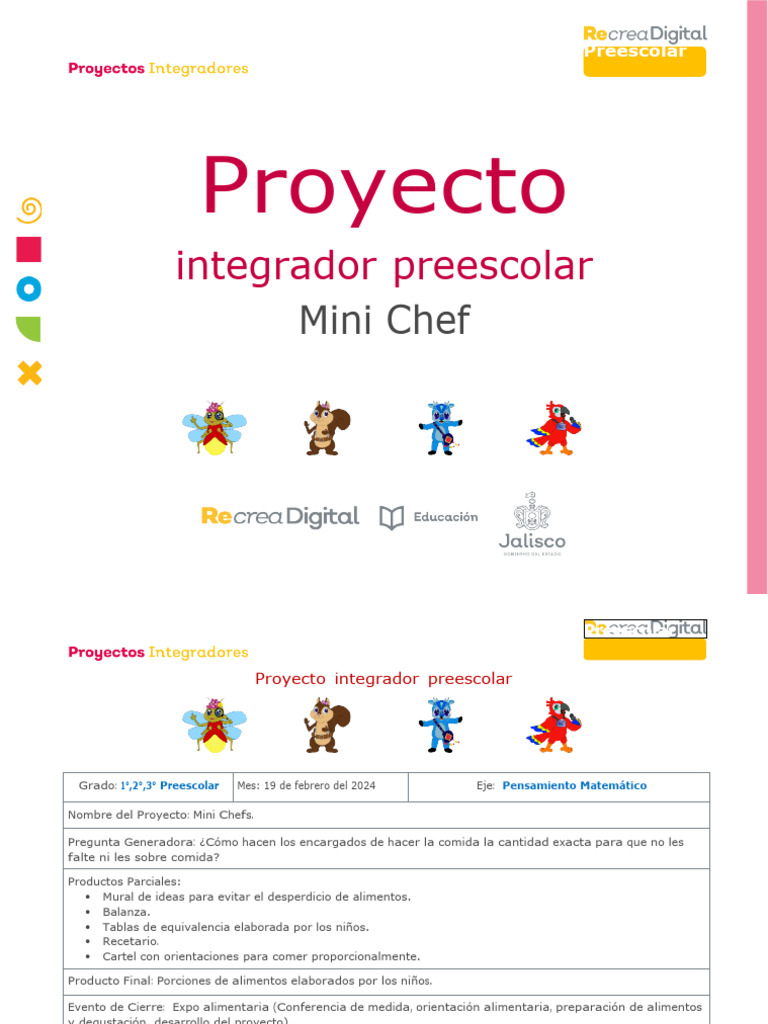 Planeacioooon Mini Chefcito | PDF | Educación de la primera infancia | Metacognición