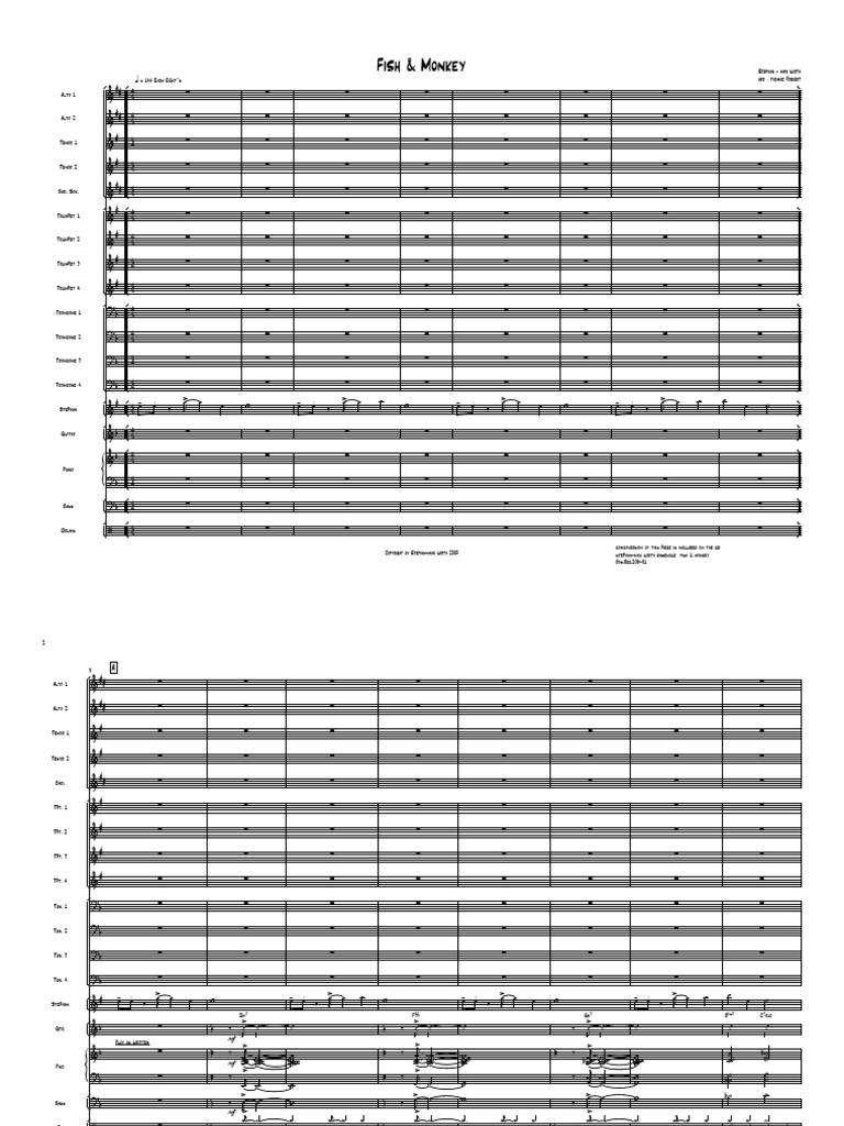 Fish and Monkey Big Band Score | PDF
