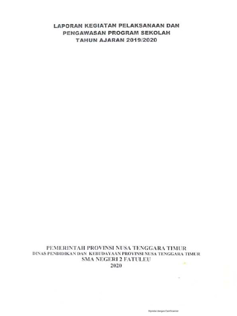 LAPORAN KEGIATAN PELAKSANAAN PENGAWASAN PROGRAM SEKOLAH TP 2019-2020 ...